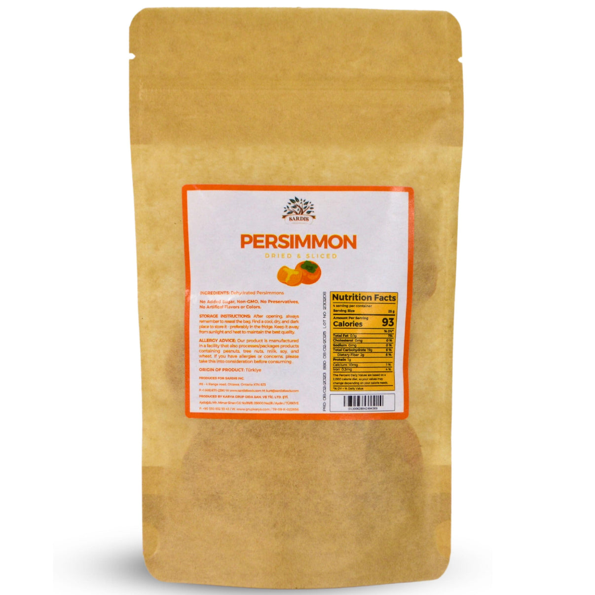 Sardis Dried and Sliced Persimmon 100 Gram – SardisFoods